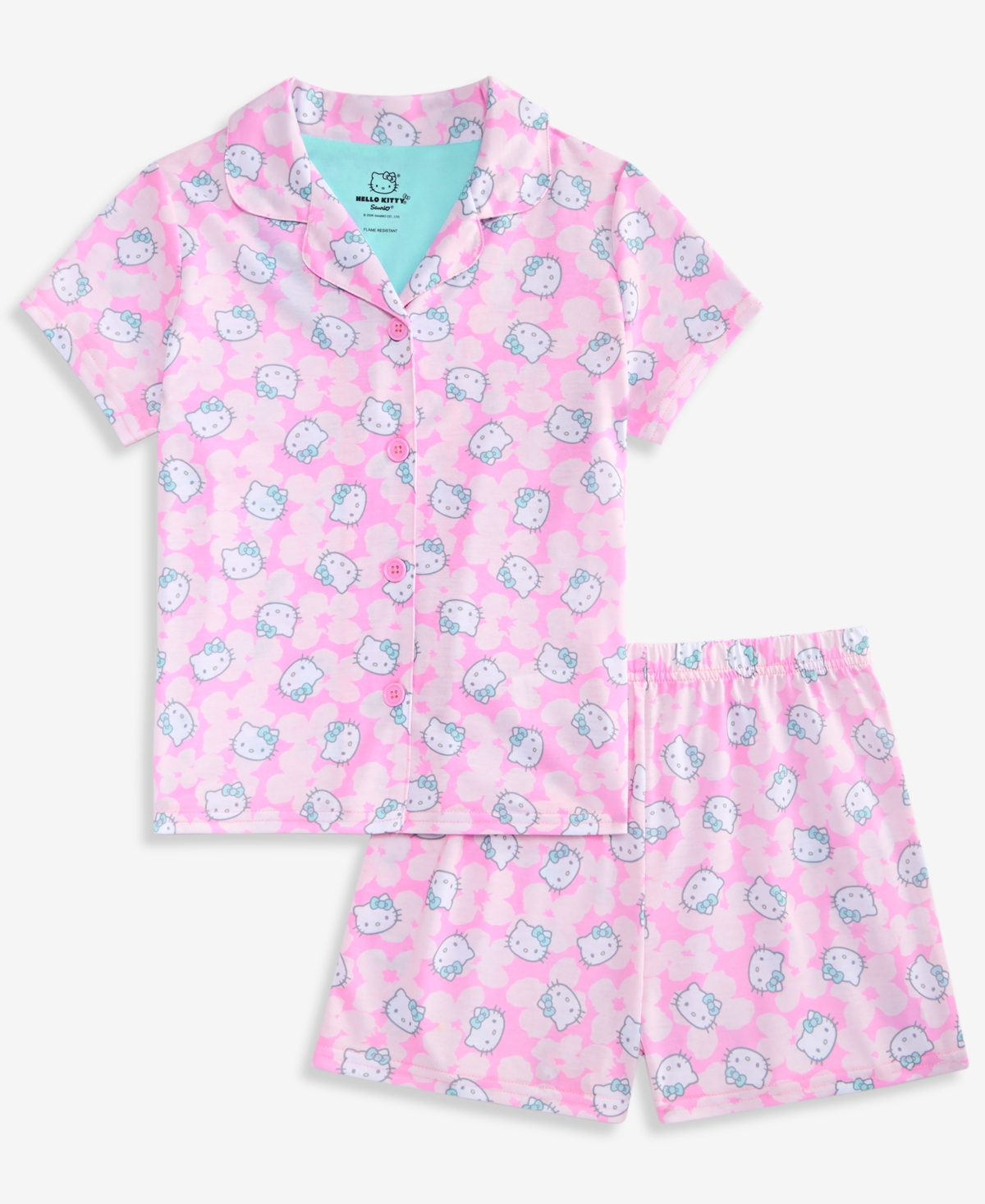 Click here for Hello Kitty Girls 4-10 Button-Down Pajamas  2-Piec... prices