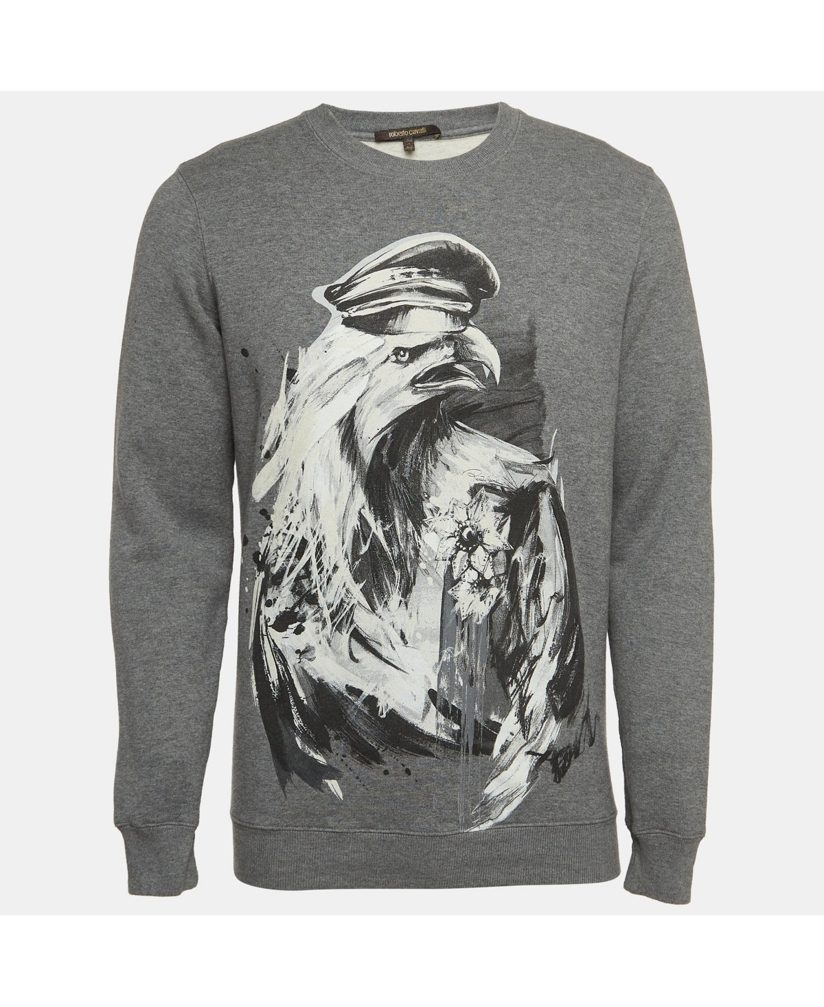 Click here for Pre-Owned Roberto Cavalli Mens Grey Eagle Print Co... prices