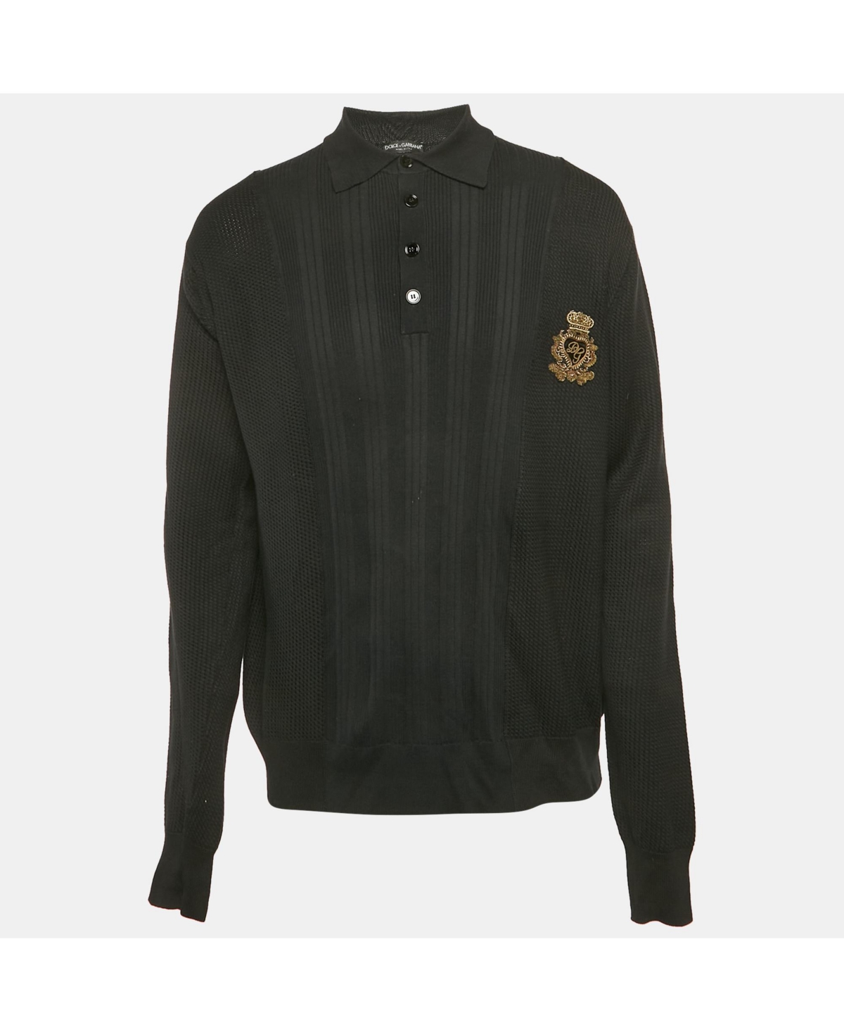 Click here for Pre-Owned Dolce & Gabbana Mens Black Knit Applique... prices