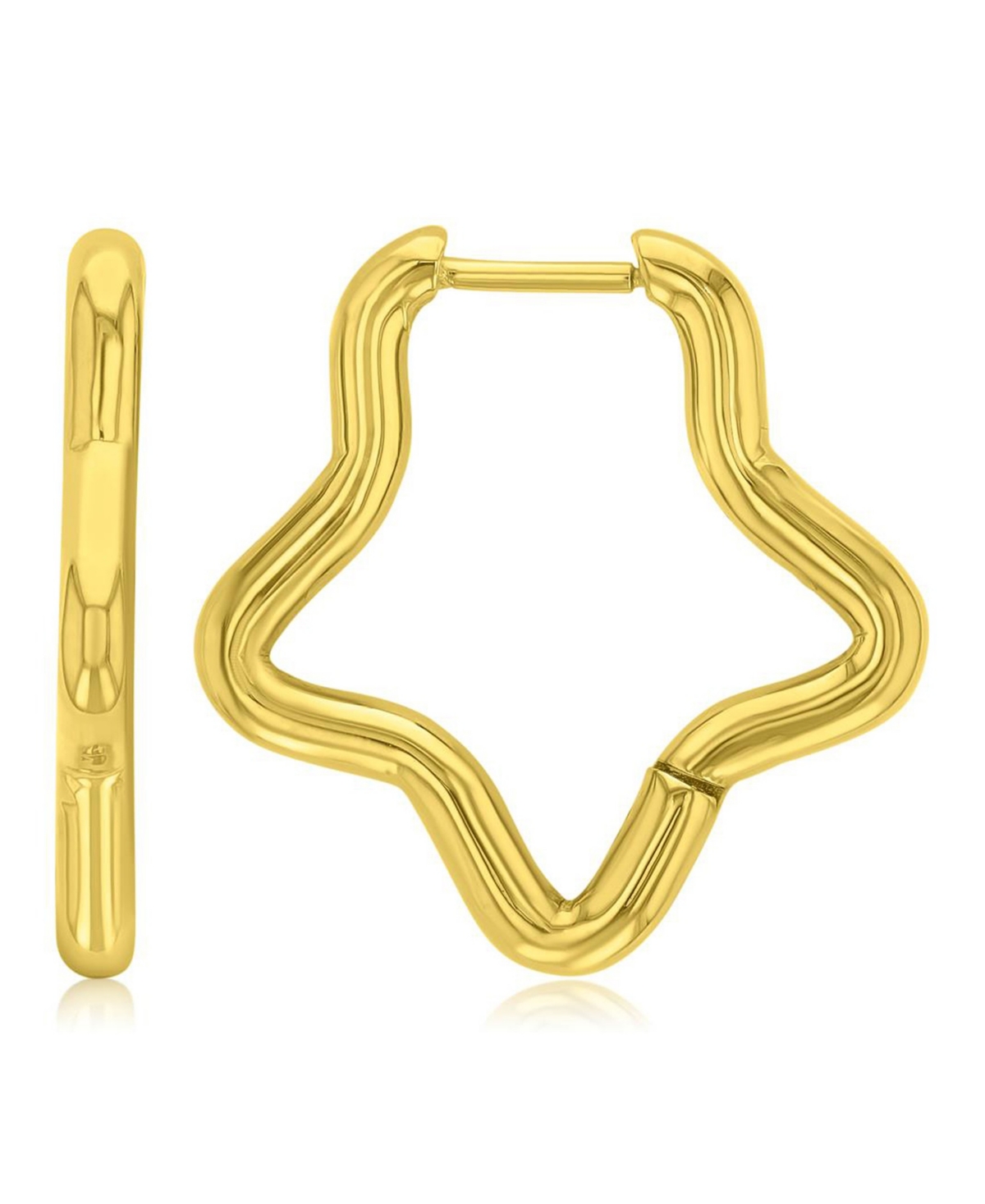 Click here for Roxy Waterproof Yellow 23mm Rounded Star Hoop Earr... prices