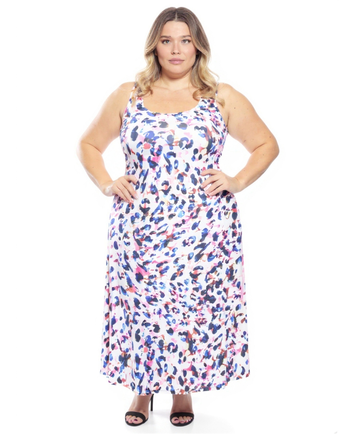 Click here for 24seven Comfort Apparel Plus Size Abstract Tank Ra... prices
