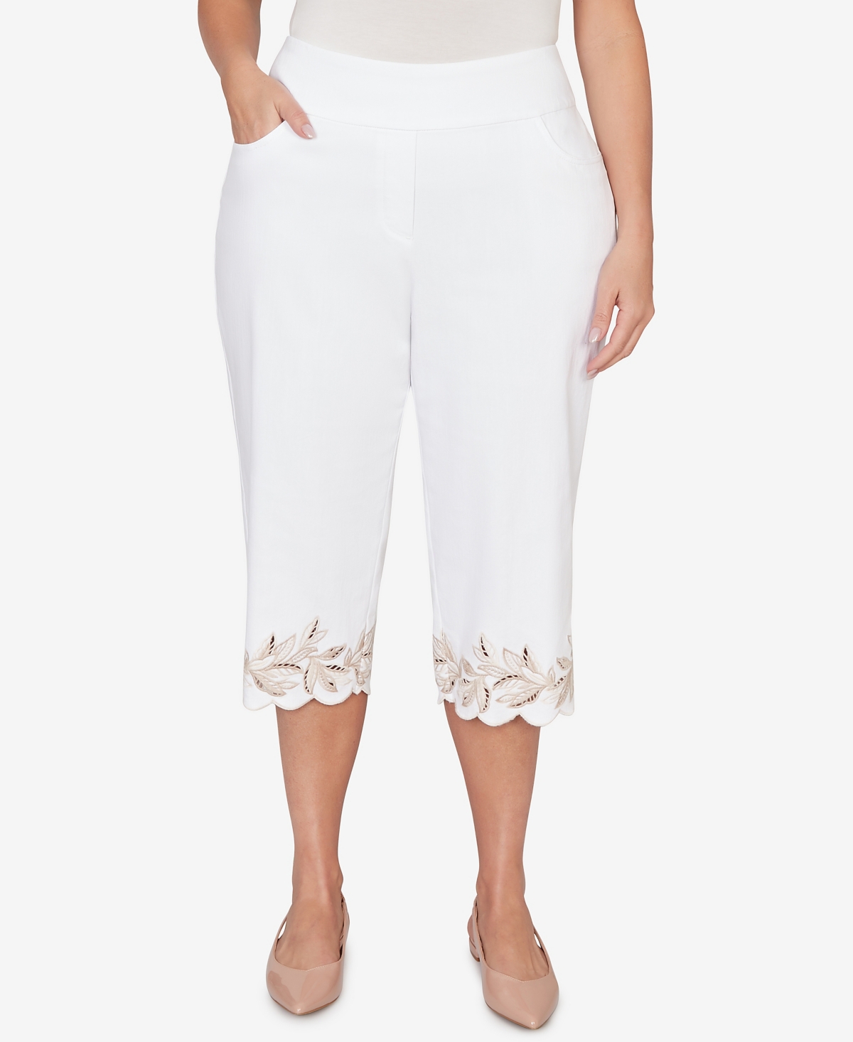 Click here for Alfred Dunner Plus Size Natural Wonder Leaf Cut Ou... prices