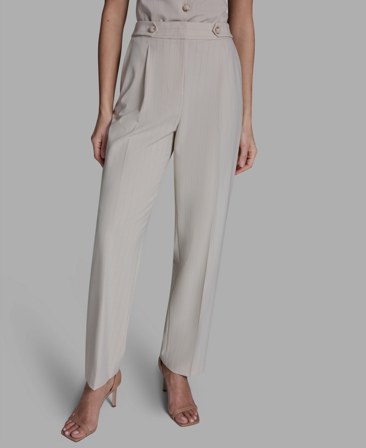 Click here for Bcbg Womens Pinstripe Pleated Mid Rise Pants - Lt... prices