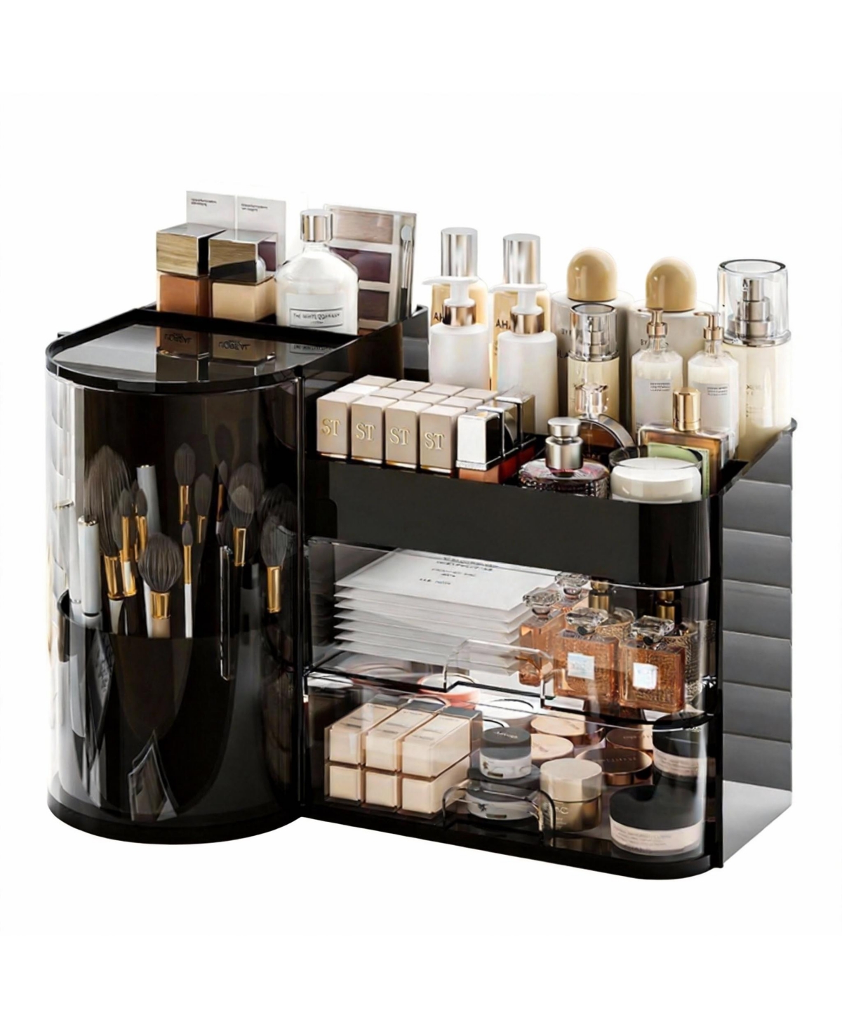 Click here for Yigii Elegant Makeup Organizer with Rotating Brush... prices