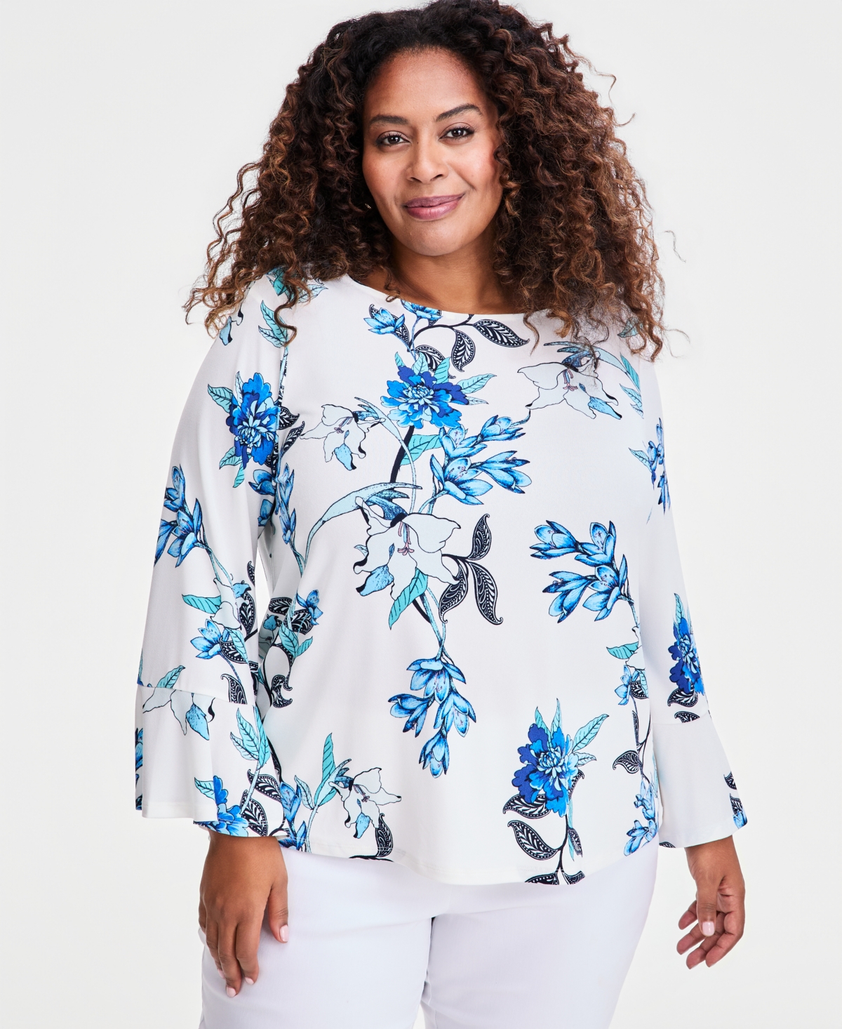 Click here for Jm Collection Plus Size Winding Leaves Flare Sleev... prices