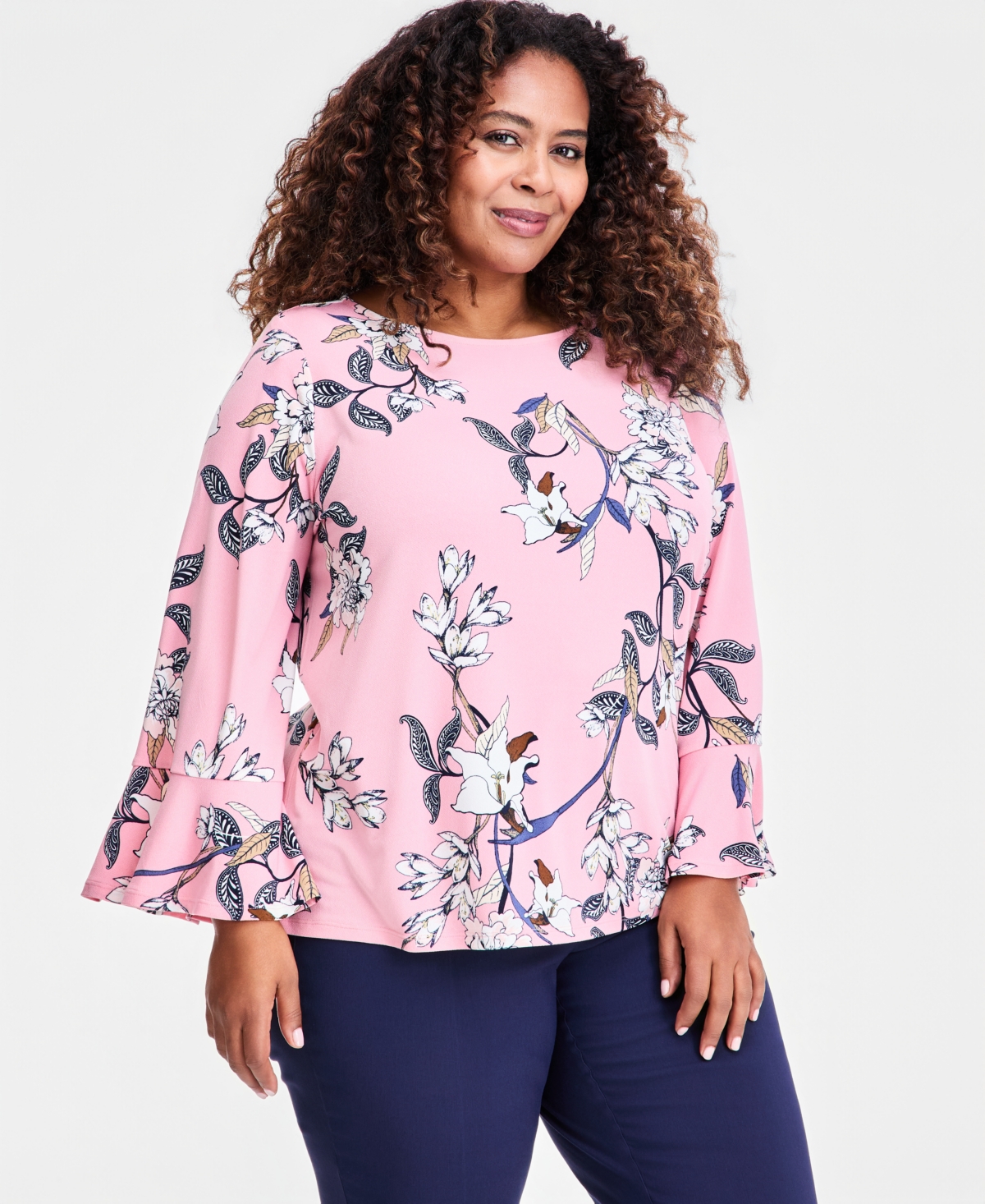 Click here for Jm Collection Plus Size Winding Leaves Flare Sleev... prices