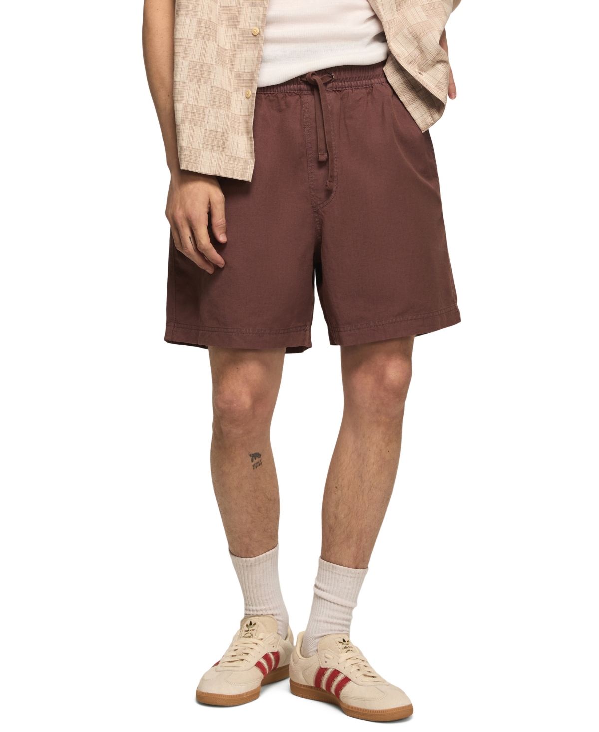 Click here for Lucky Brand Mens Pull-On Linen Shorts - Peppercorn prices