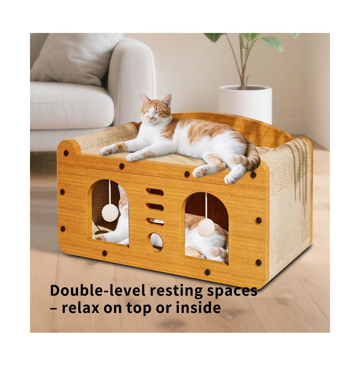 Click here for Aostirmotor Elevated Wooden Cat Bed & Condo with S... prices