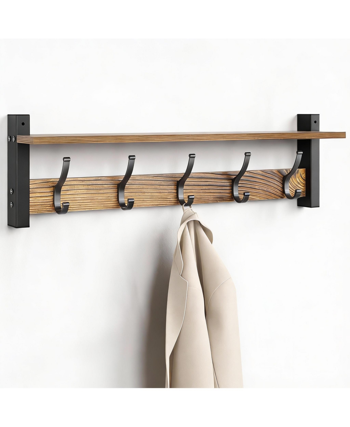 Click here for Yigii 5-Hook Wall Coat Rack with Shelf  80 lbs Cap... prices