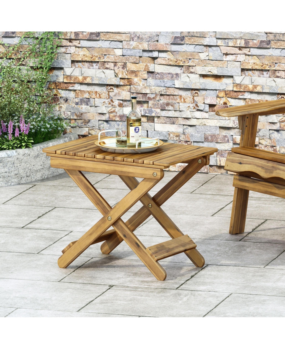Click here for Flynama Outdoor Folding Wooden Side Table Natural... prices