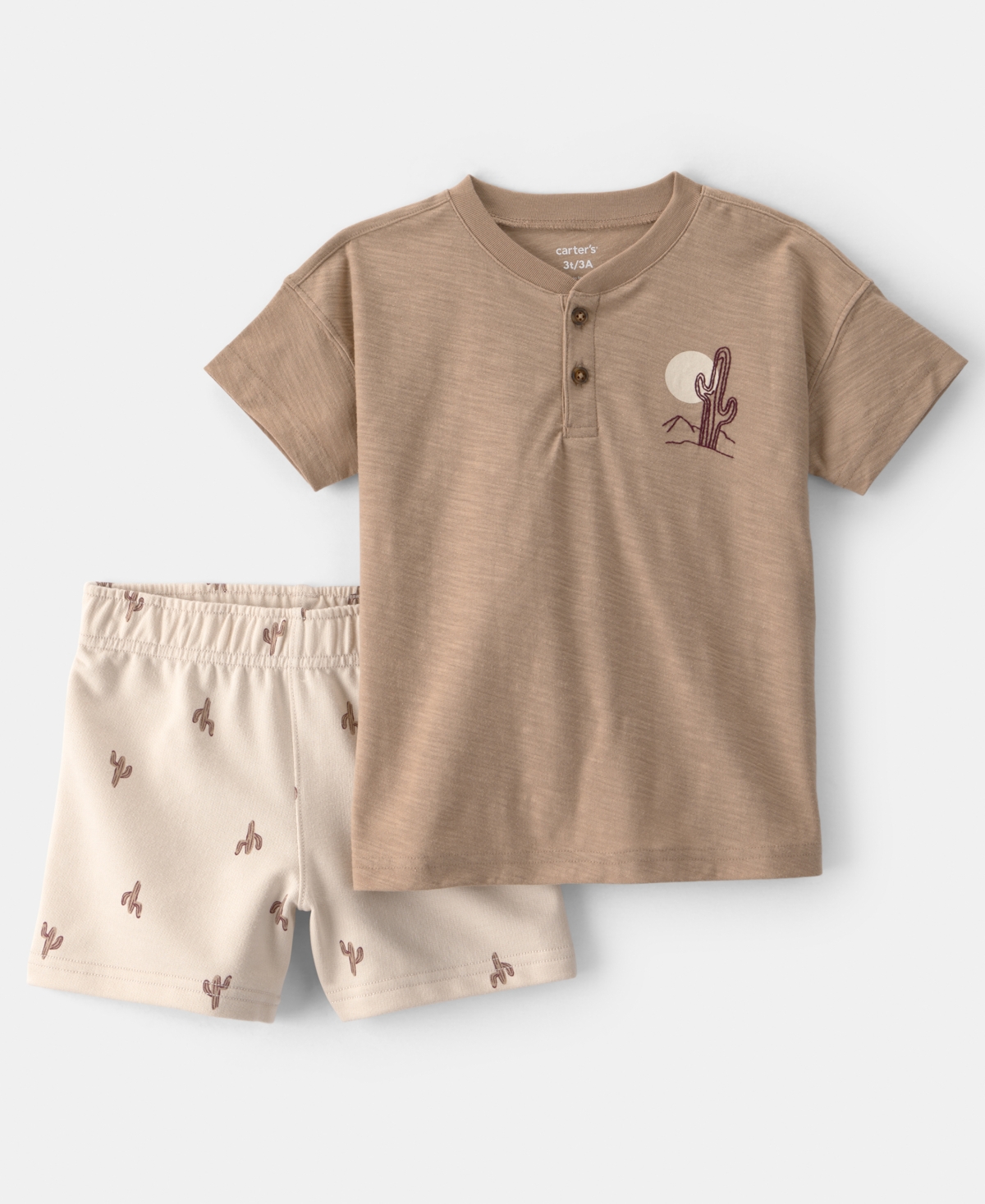 Click here for Carters Boys Toddler 2T-5T Desert Cactus Henley To... prices