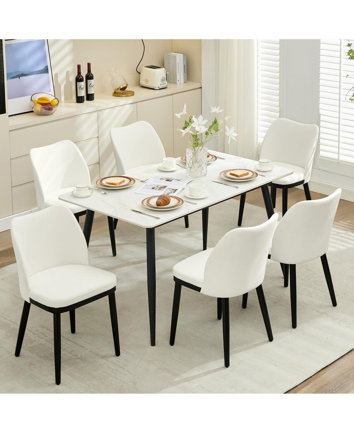 Click here for gaomon Set of 6 Upholstered Fabric Dining Room Sid... prices