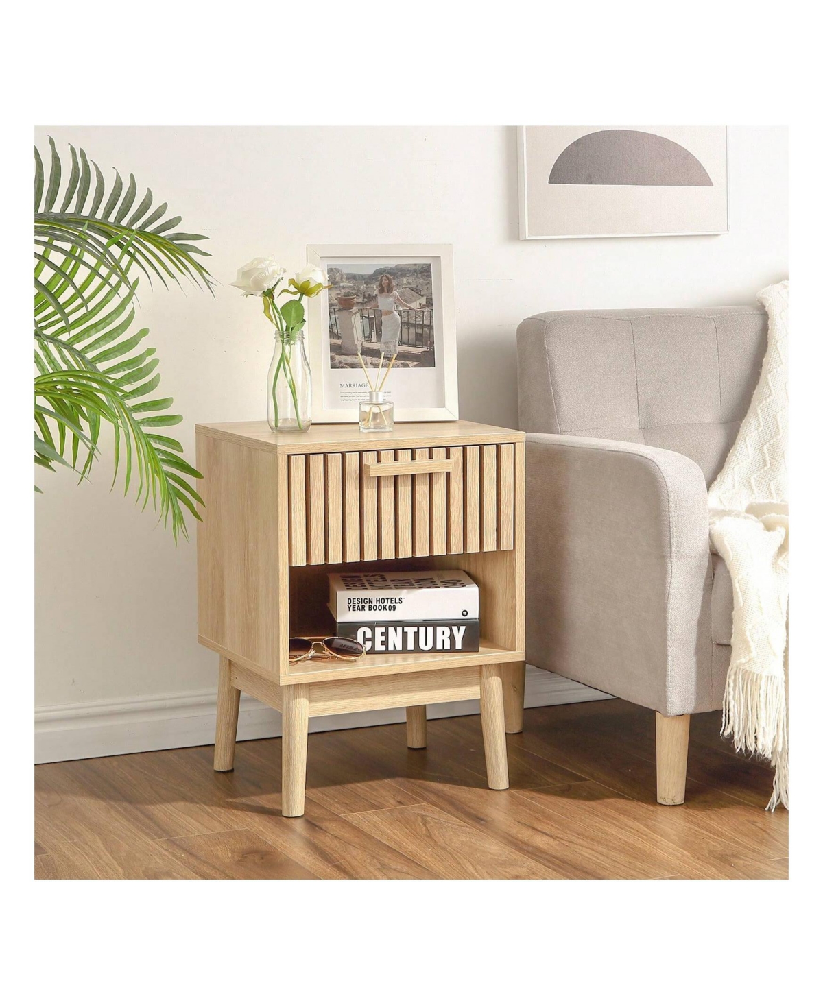 Click here for gaomon Wood Drawer Nightstand with Open Shelf  Sma... prices