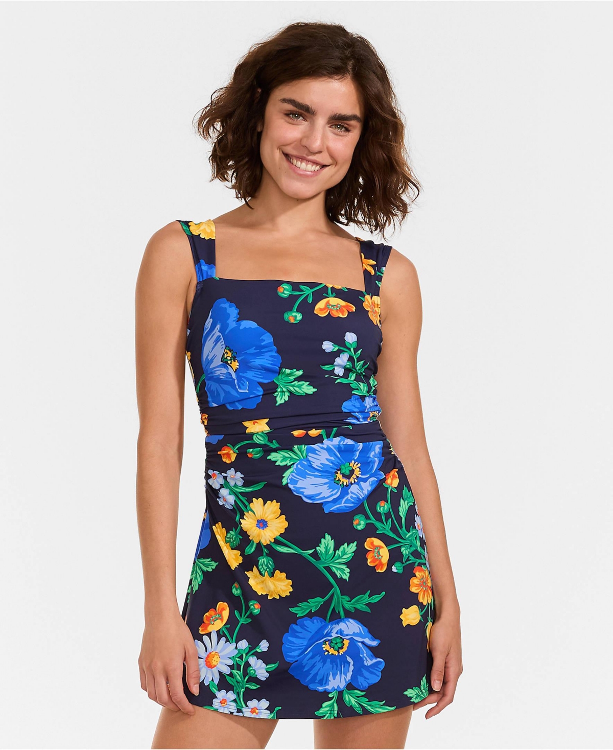 Click here for Lands End Womens Smoothing Square Neck Ruched Swim... prices