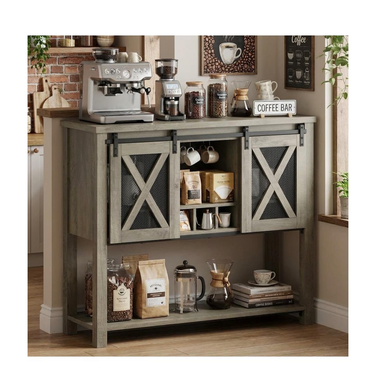 Click here for gaomon Wine Bar Cabinet with Storage - Sliding Bar... prices