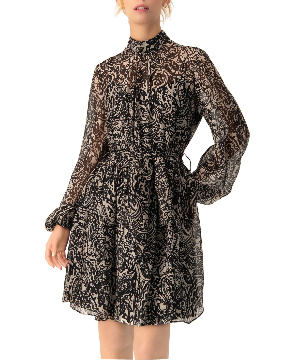 Click here for Ivonne Womens Paisley Printed Short Dress with Wai... prices