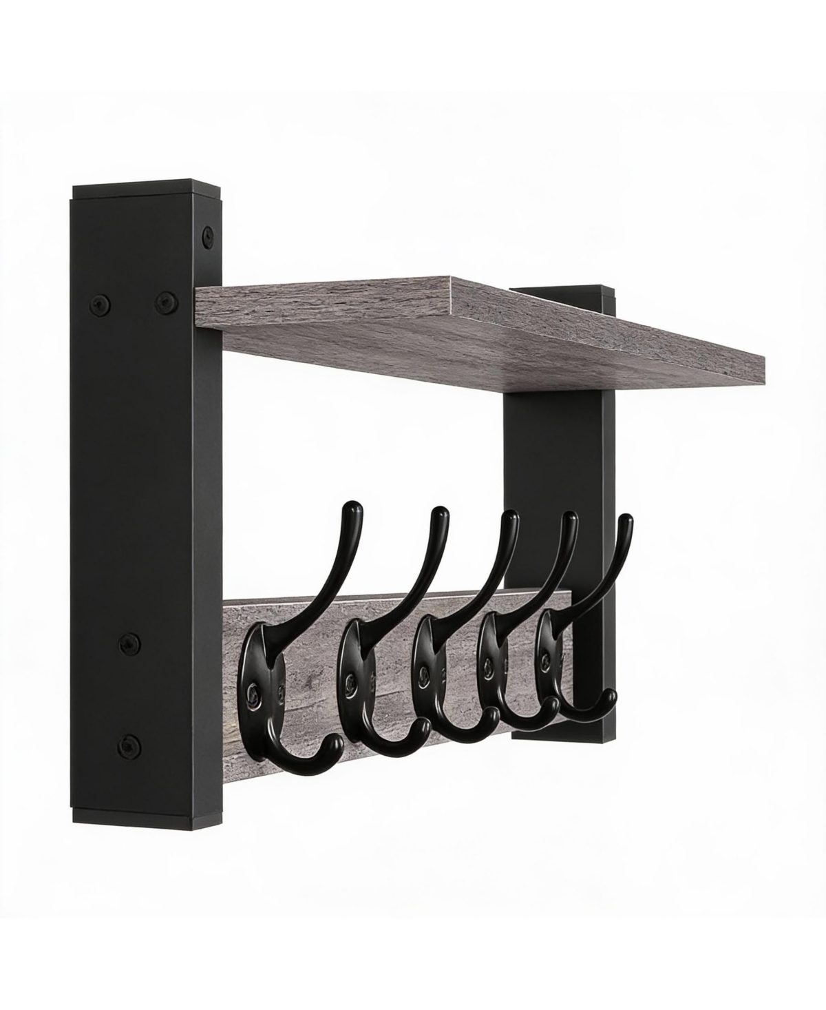 Click here for Yigii Grey 24 Wall Coat Rack with Shelf - Modern D... prices
