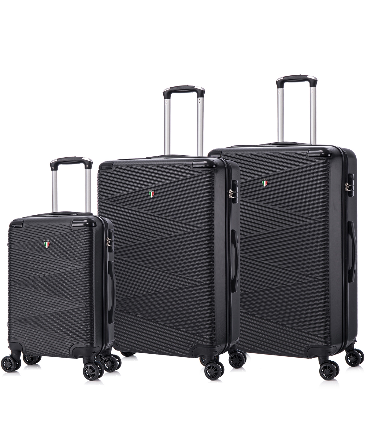 Click here for Tucci Italy Avenza 3-Pc. Hardside Luggage Set - Bl... prices