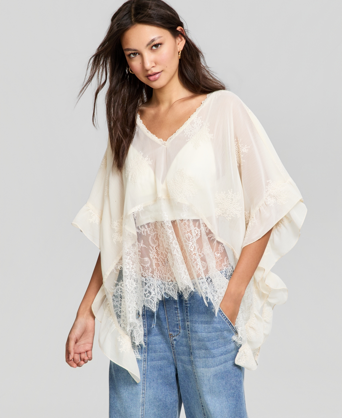 Click here for And Now This Womens Embroidered Woven Poncho  Macy... prices