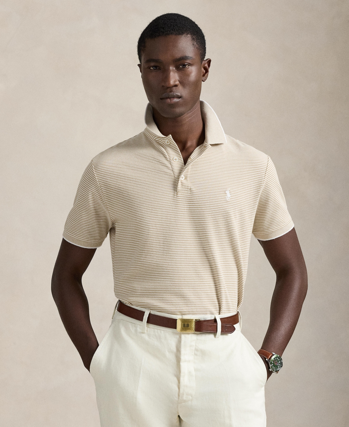 Click here for Polo Ralph Lauren Mens Striped Stretch Mesh Polo S... prices