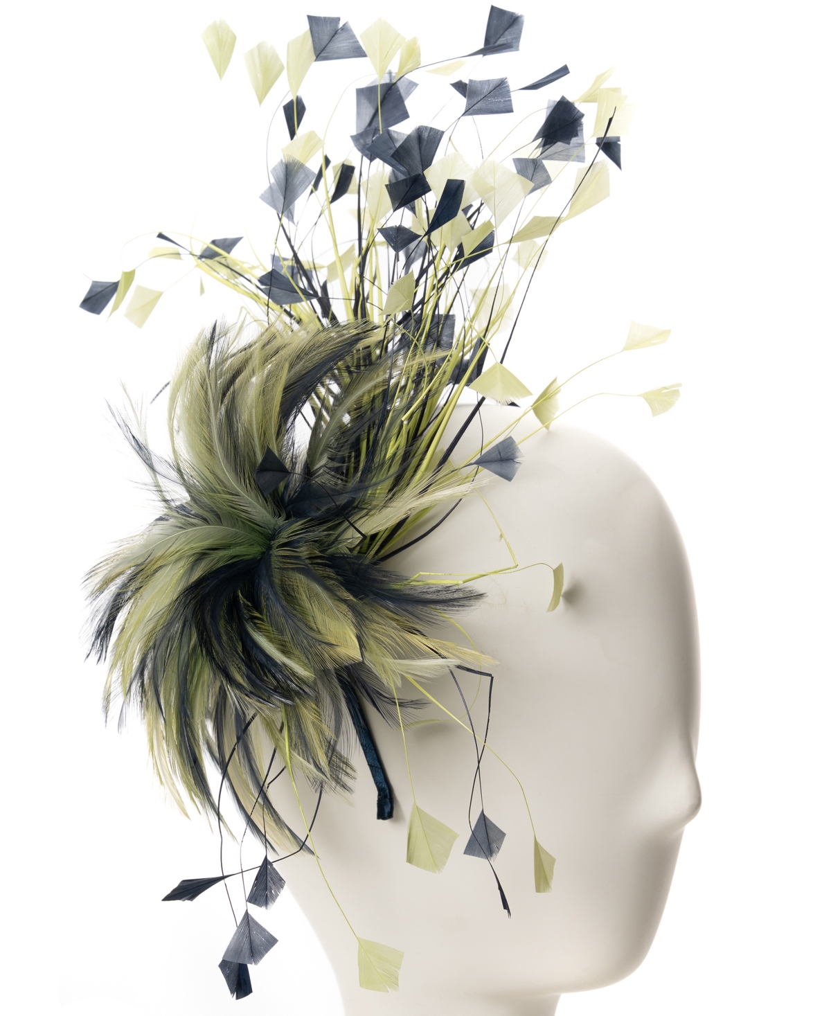 Click here for August Hats Multi-Feather Fascinator Hat - Navy Mu... prices