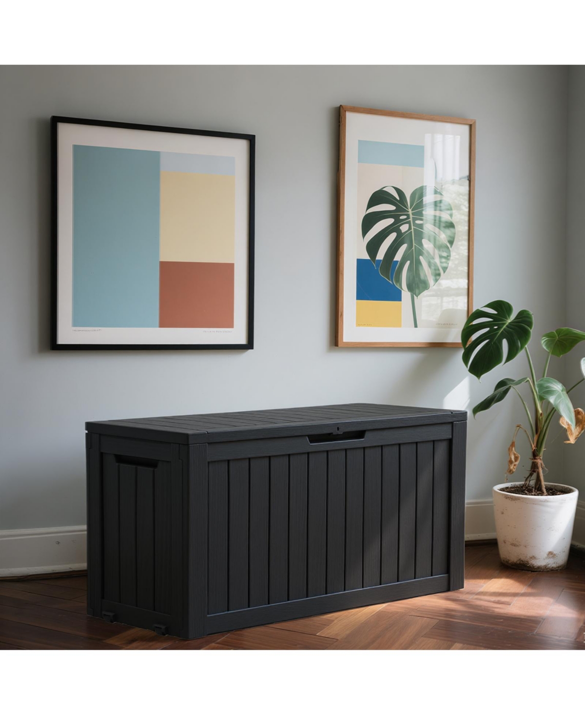 Click here for Cesicia 75 Gallon Resin Deck Box with Wheels - Lar... prices