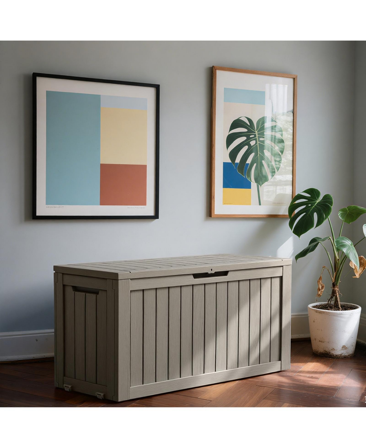 Click here for Cesicia 75 Gallon Resin Deck Box with Wheels - Lar... prices