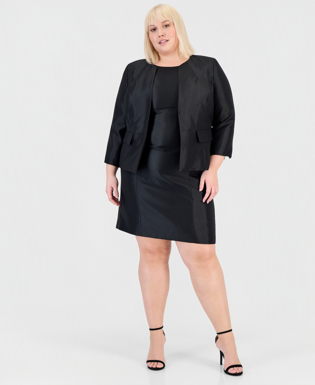 Click here for Le Suit Plus Size Open-Front Jacket & Sleeveless S... prices