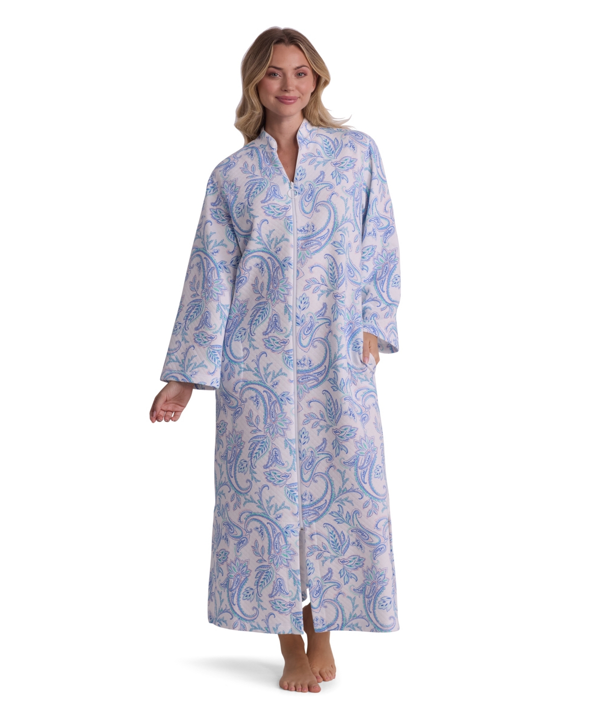 Click here for Miss Elaine Womens Printed Zipper Long Sleepwear R... prices