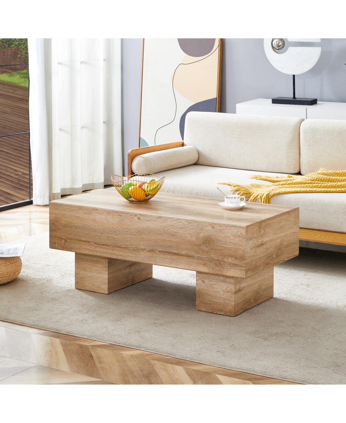 Click here for Streamdale Furniture Light Wood Texture Coffee Tab... prices