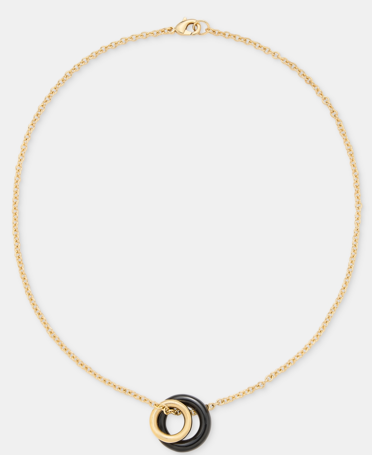 Click here for Dkny Jet Double Ring Pendant Necklace - Jet prices