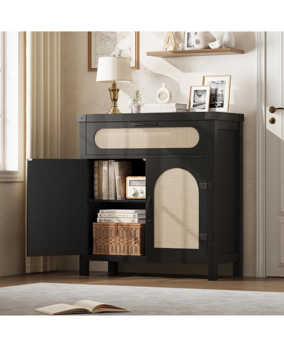 Click here for gaomon 29.9 in Small Rattan Buffet Cabinet with St... prices