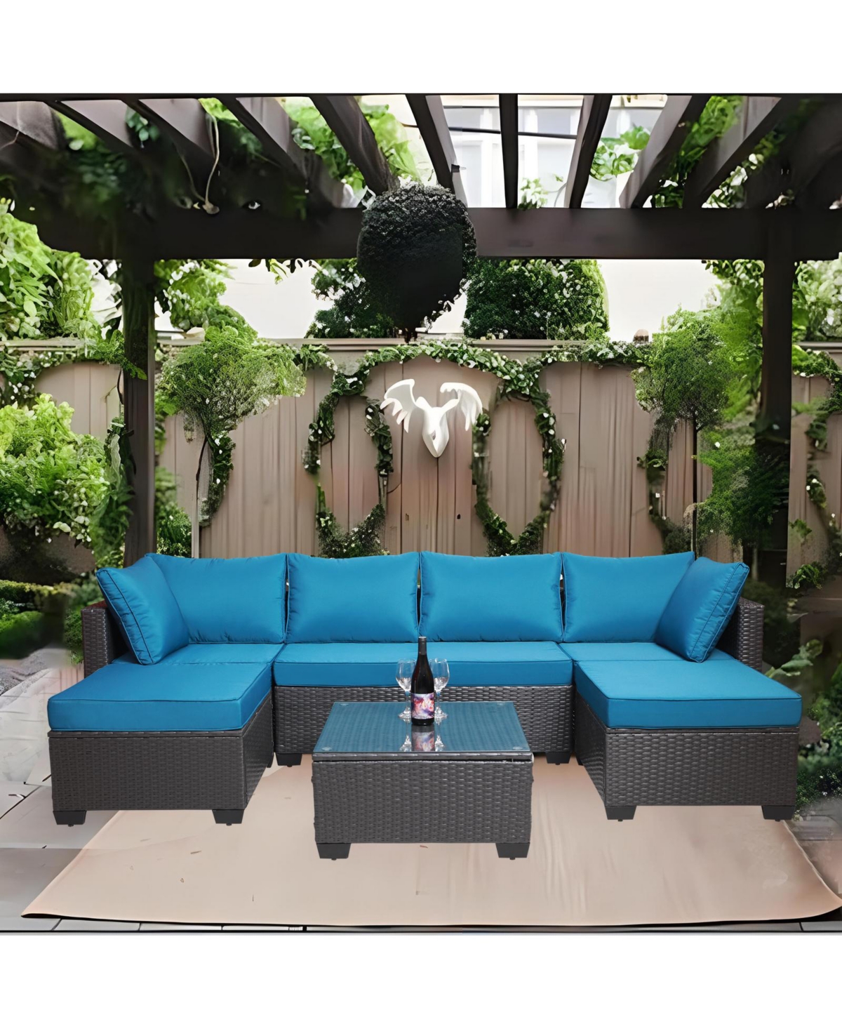 Click here for Flynama 7 Piece Pe Rattan Wicker Outdoor Garden Pa... prices