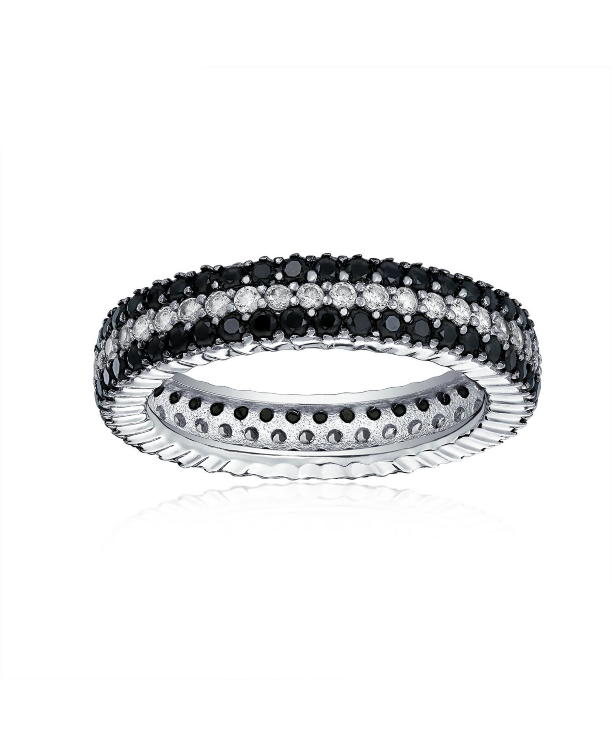 Click here for Bling Jewelry Pave Cubic Zirconia 3 Row Stripe Cz... prices