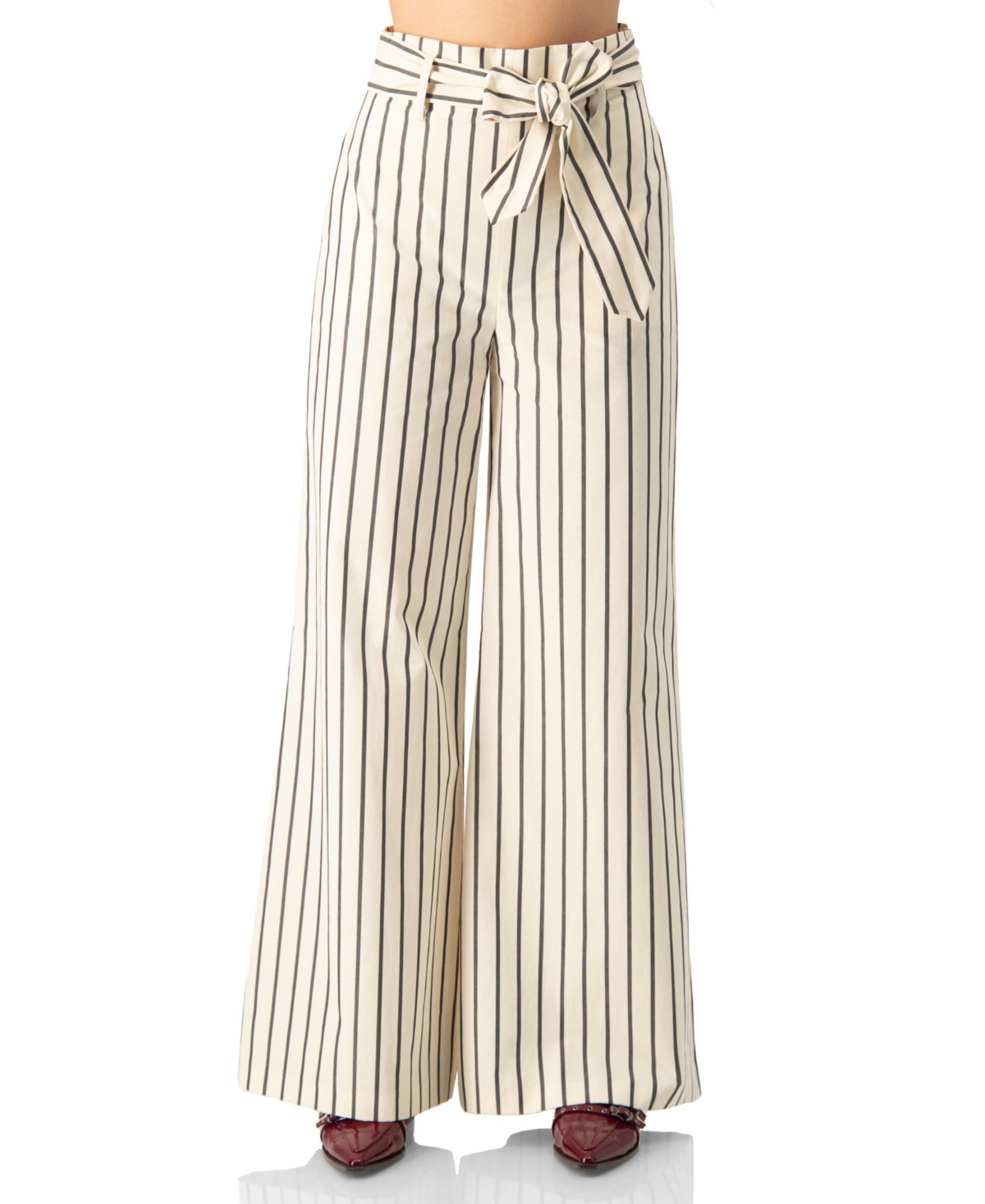 Click here for Ivonne Womens Striped Bow-Belted Wide-Leg Trousers... prices