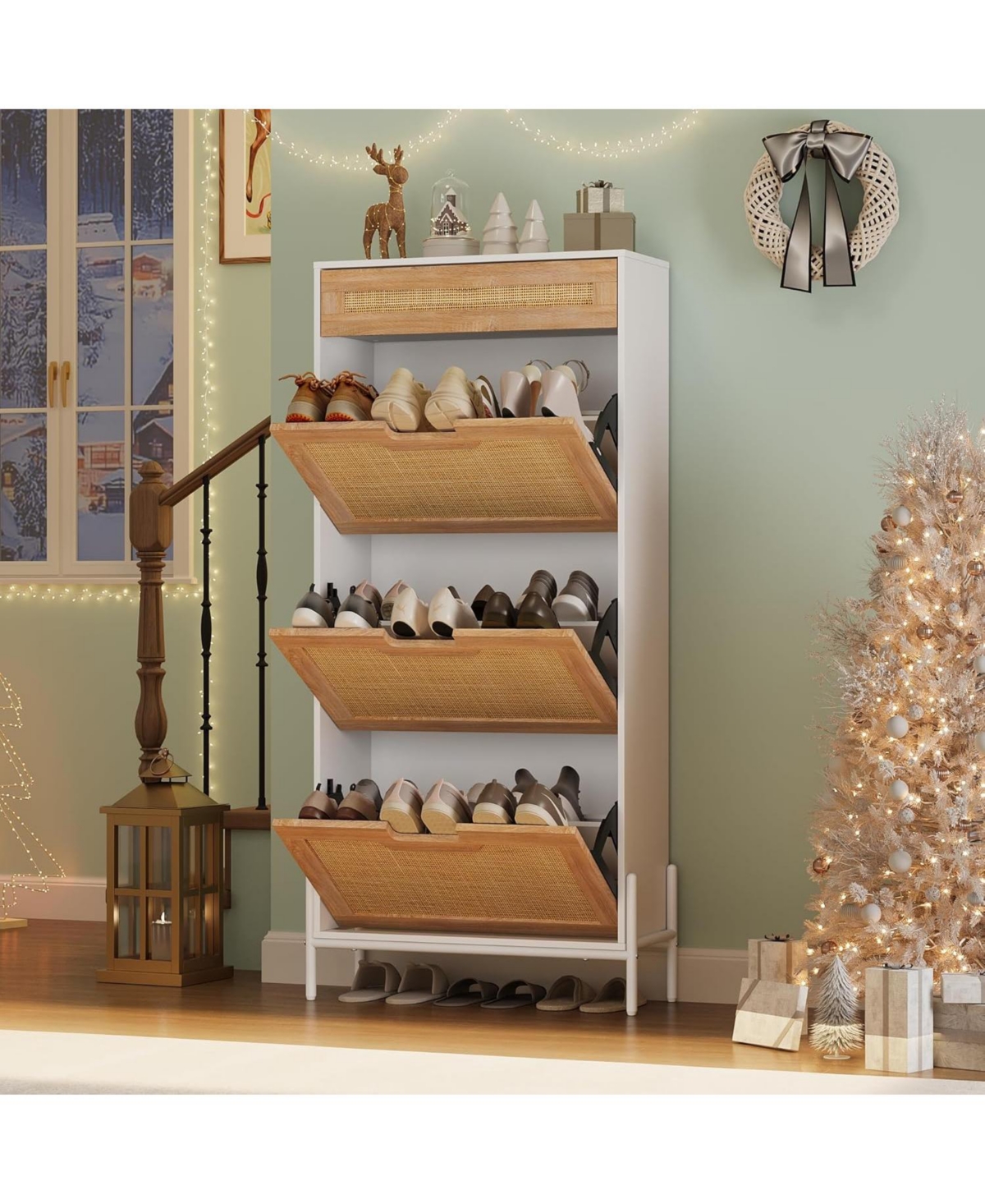 Click here for gaomon Rattan Storage Cabinet with 3 Flip Drawers... prices