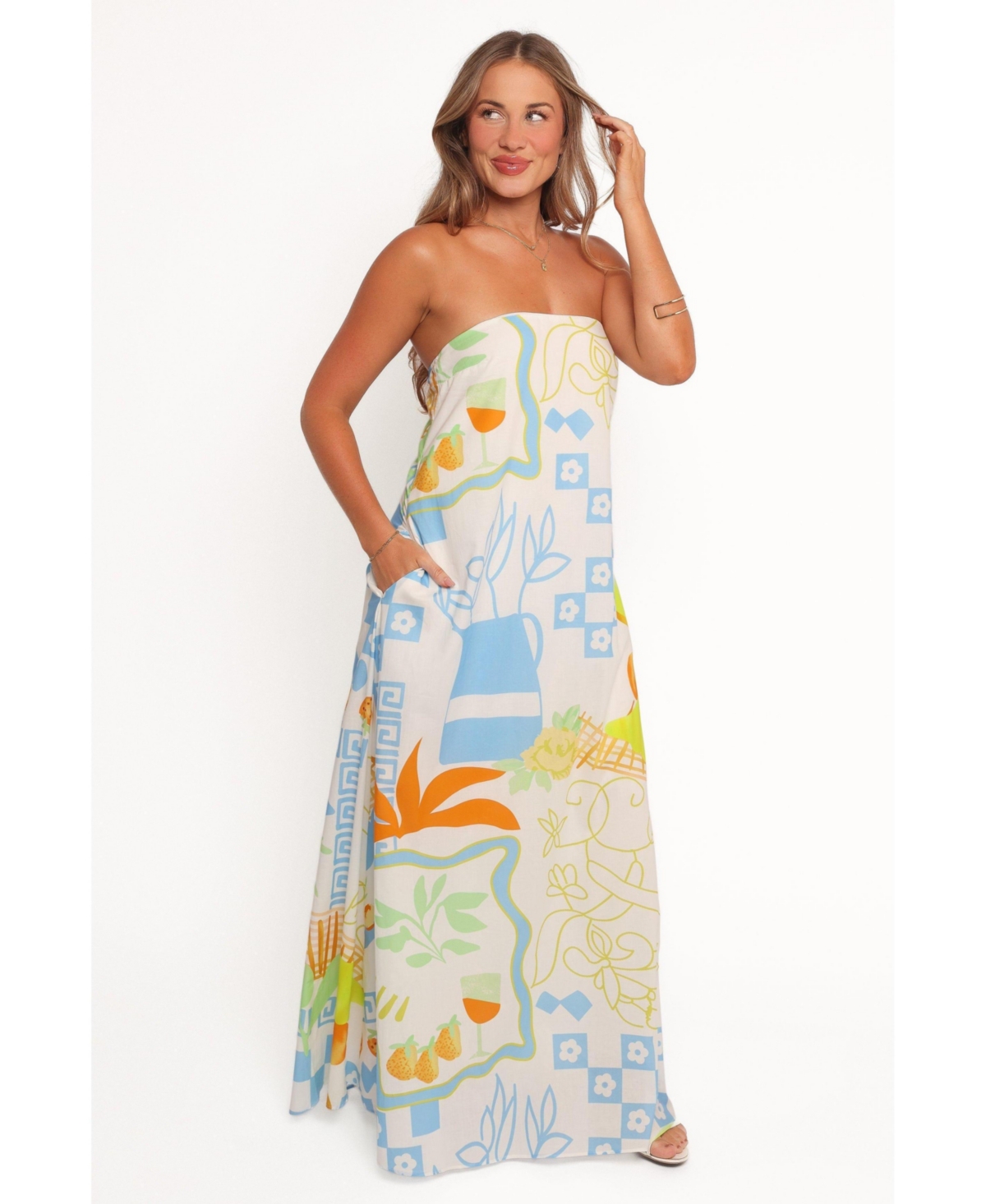 Click here for Petal and Pup Womens Kaelani Strapless Maxi Dress... prices