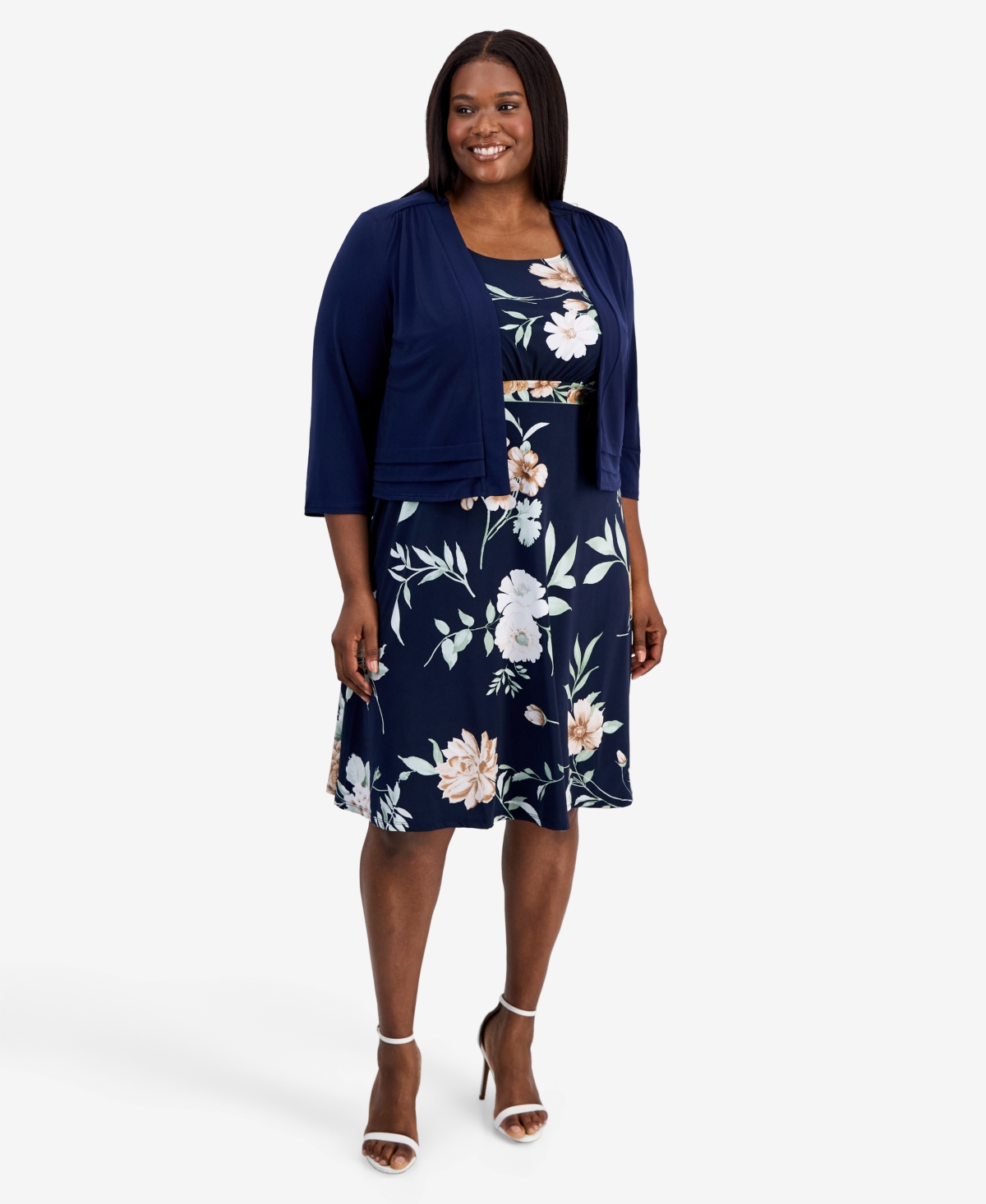 Click here for Sandra Darren Plus Size 2-Pc. Floral Jersey Dress... prices
