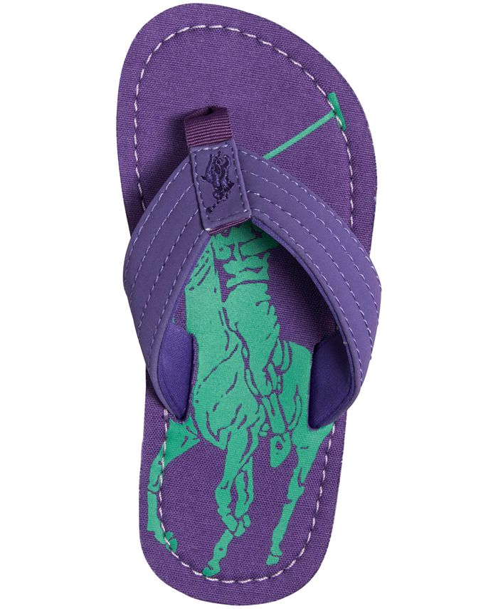 Polo Ralph Lauren Little Girls' Theo Big Pony Flip-Flop Sandals from ...