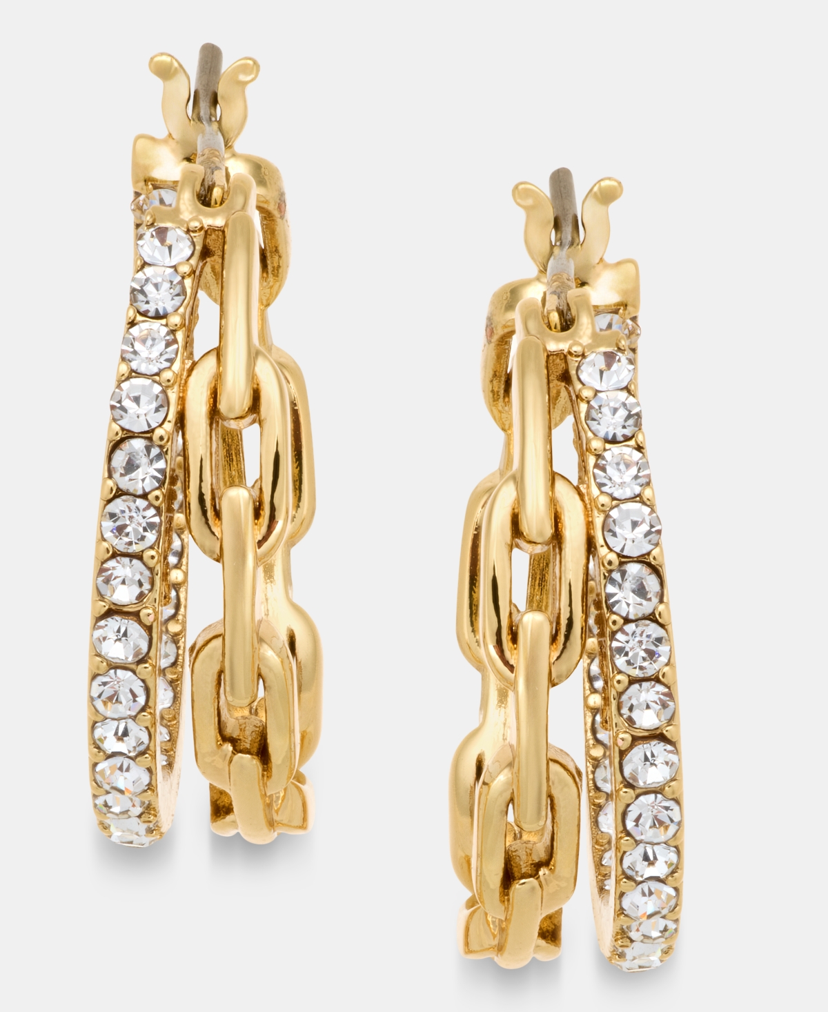 Click here for Karl Lagerfeld Paris Chain Pave Split Hoop Earring... prices