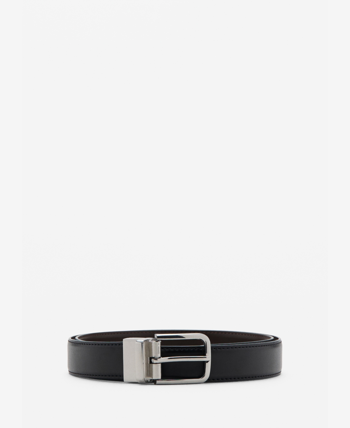 Click here for Mango Mens Reversible Suit Leather Belt - Black prices