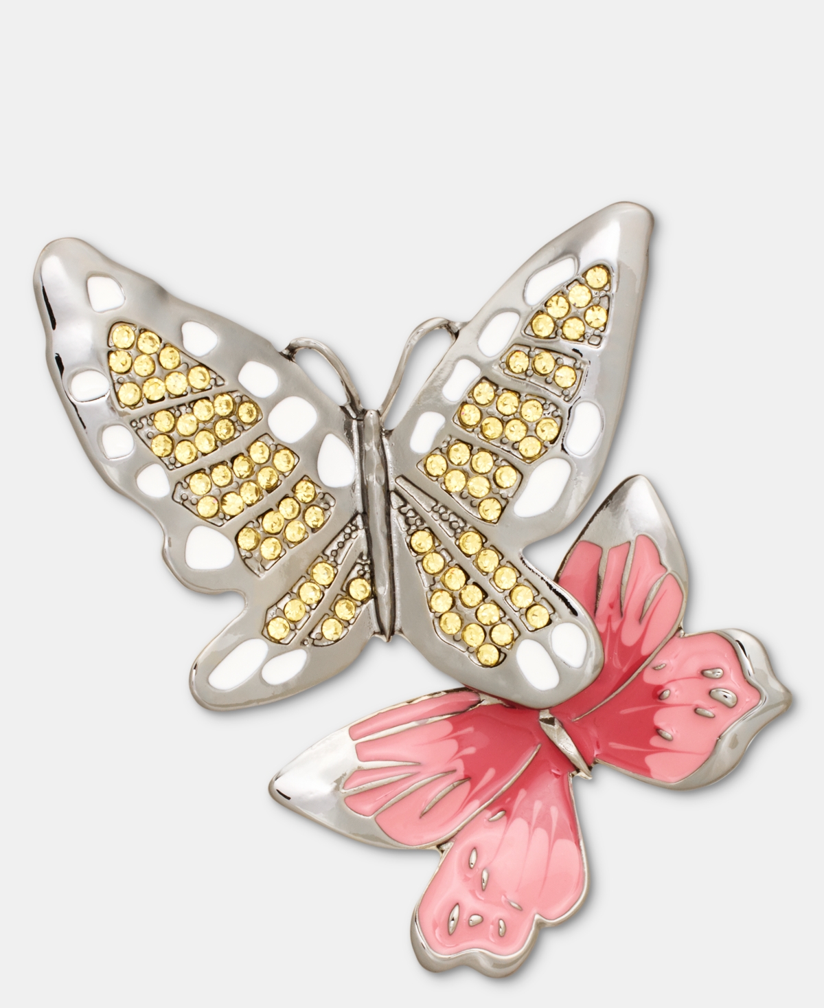 Click here for Anne Klein Pave Double Butterfly Pin - Multi prices