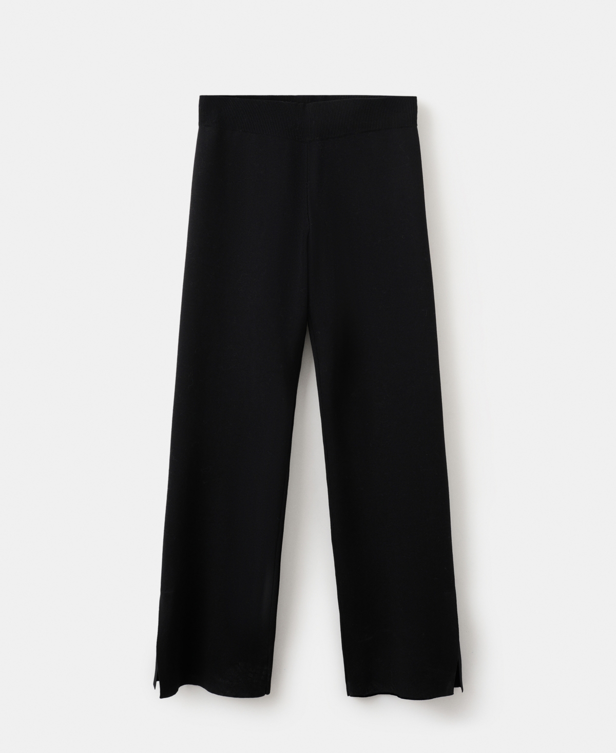 Click here for Mango Womens Side Slit Knit Pants - Black prices