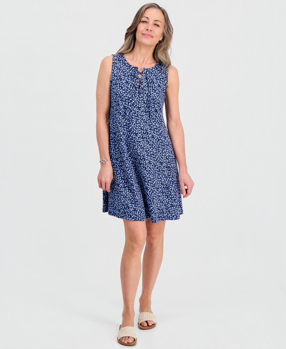 Click here for Style & Co Petite Printed Lace-Up Tank Dress  Macy... prices