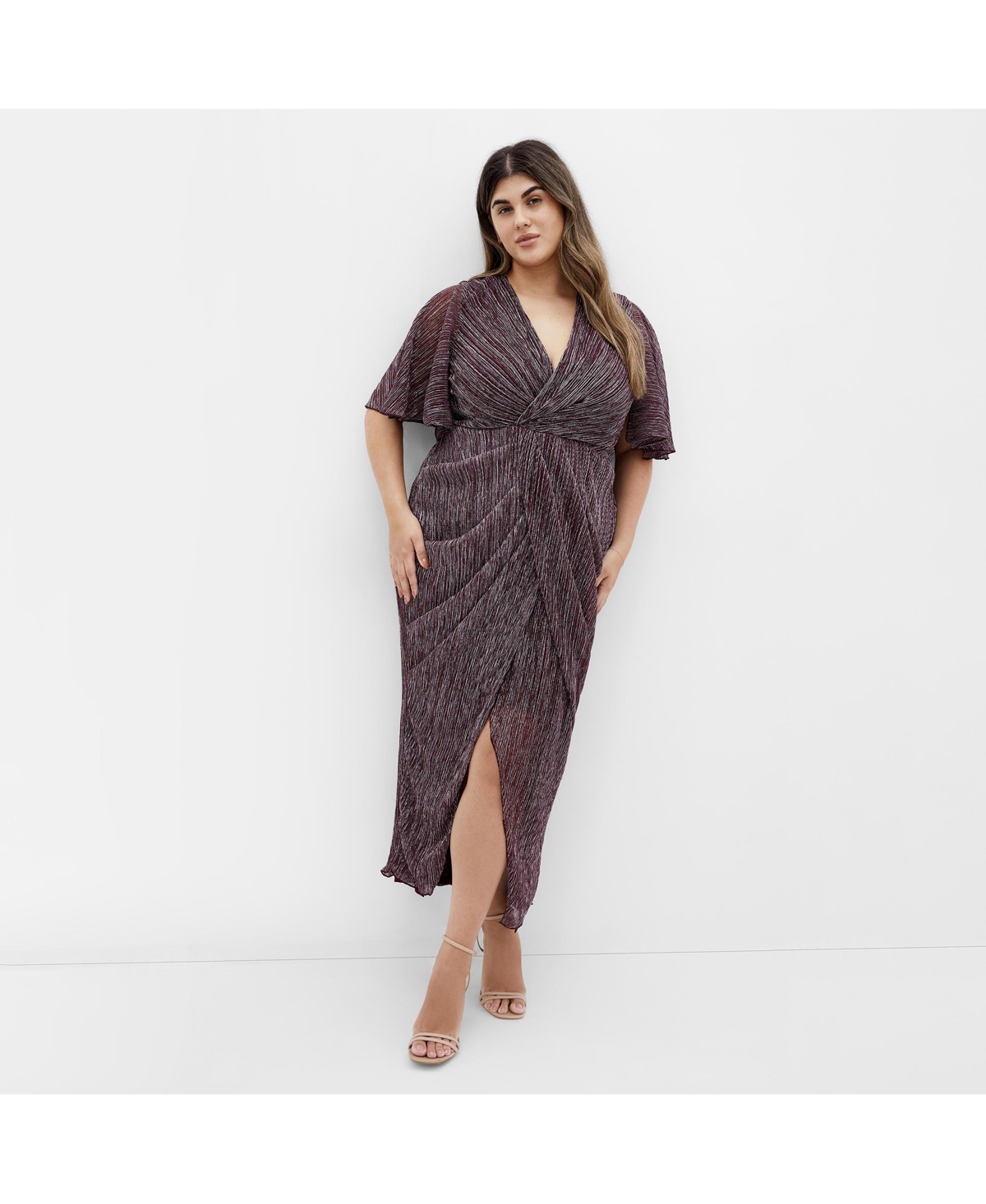 Click here for City Chic Womens Lily Sparkle Maxi Dress - Purple prices
