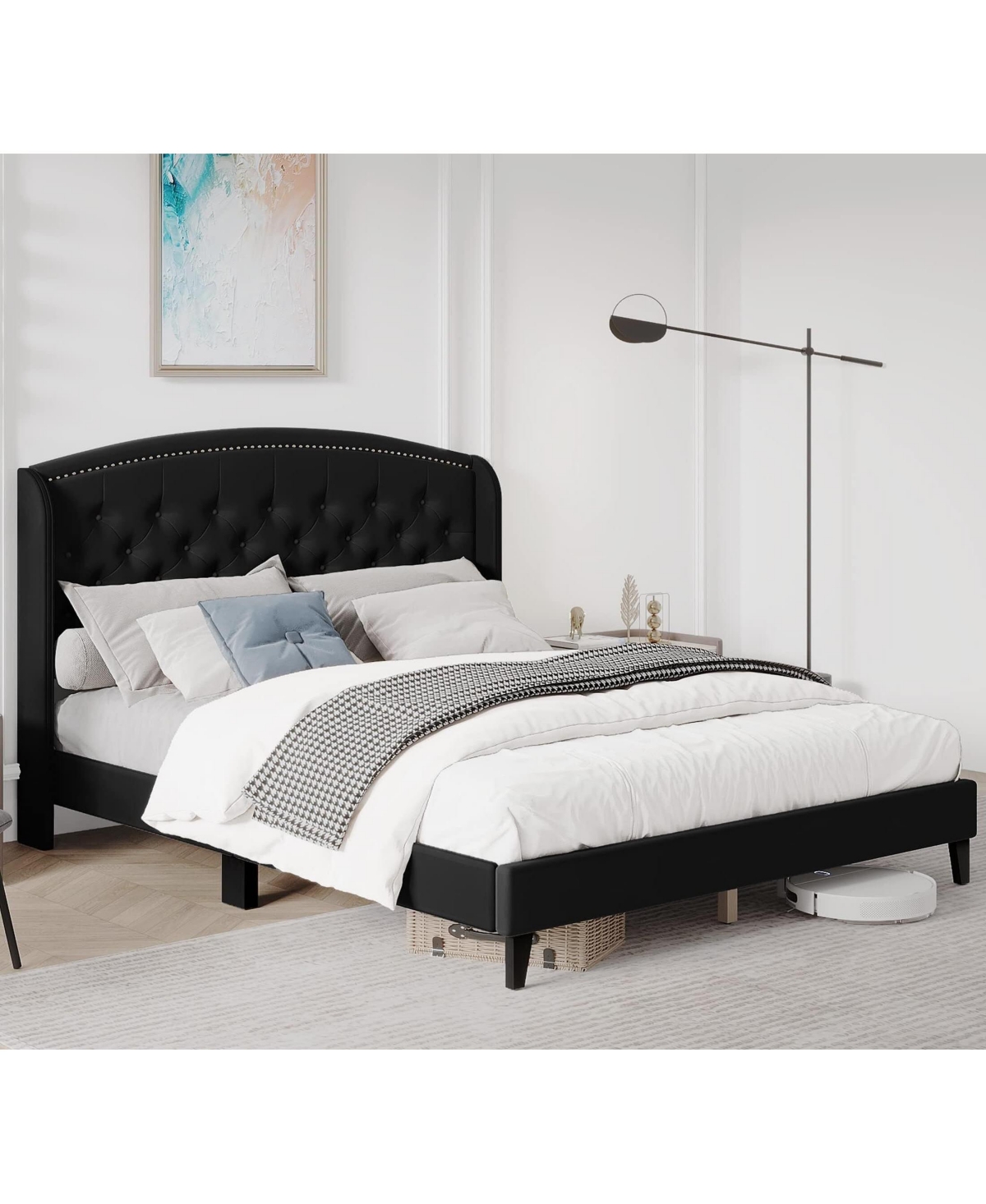 Click here for gaomon Bed Frame with Button Tufted Upholstered He... prices