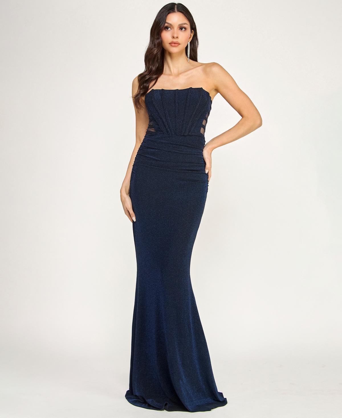 Click here for City Studios Juniors Glitter Knit Strapless Gown -... prices