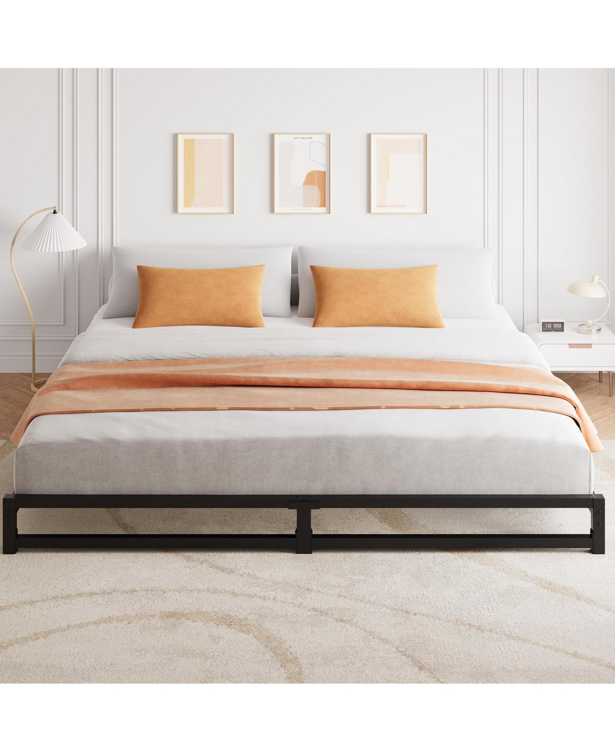 Click here for gaomon King Metal Platform Bed Frame with Steel Sl... prices