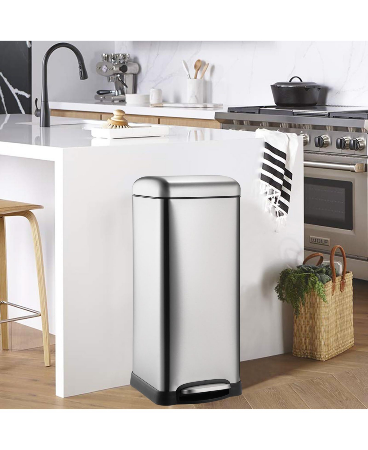 Click here for gaomon 8 Gallon Step Trash Can  Square Fingerprint... prices