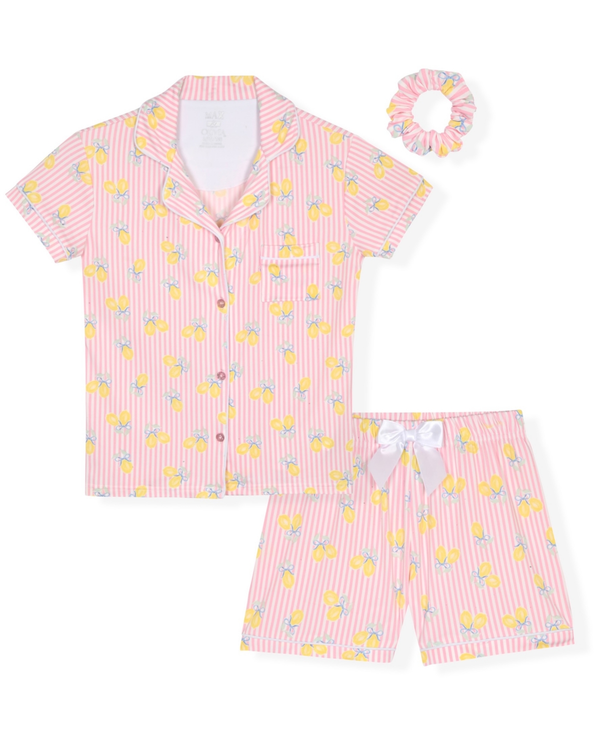 Click here for Max And Olivia Girls 6-6X Pink Lemon Stripe Short... prices